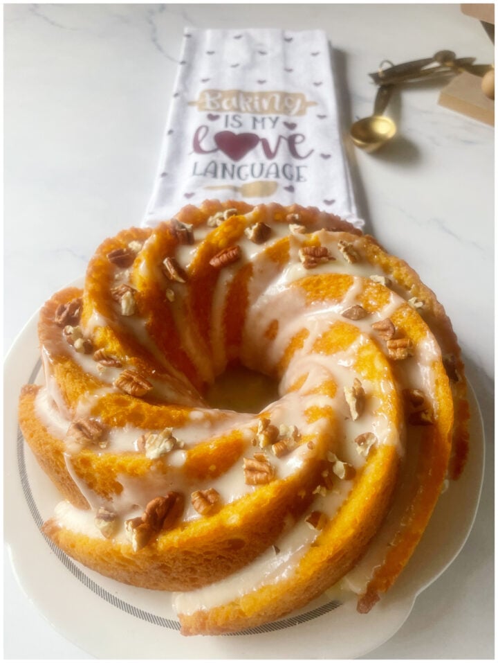 Easy Italian Cream Bundt Cake with Boxed Cake Mix - KMarie Kitchen