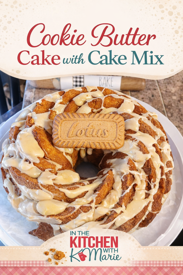 Cookie Butter Cake Recipe (Made Easy with Cake Mix) - KMarie Kitchen
