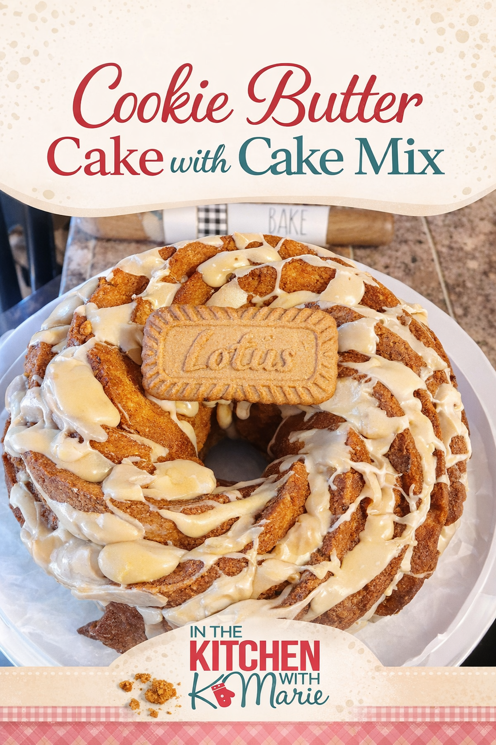 Cookie Butter Cake Recipe (Made Easy with Cake Mix) - KMarie Kitchen